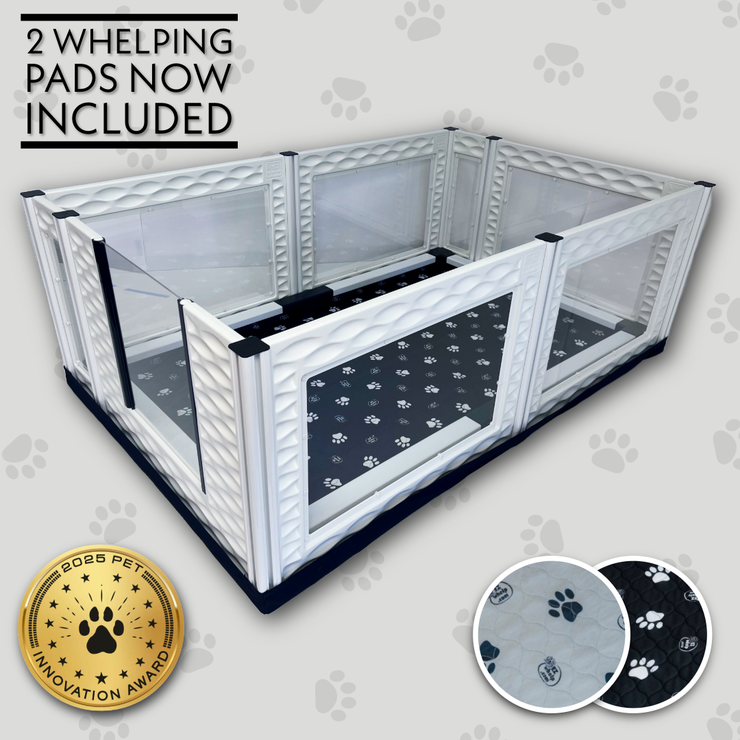 Tall Windowed Whelping Box Set with Rail Assembly - American Bark Bliss