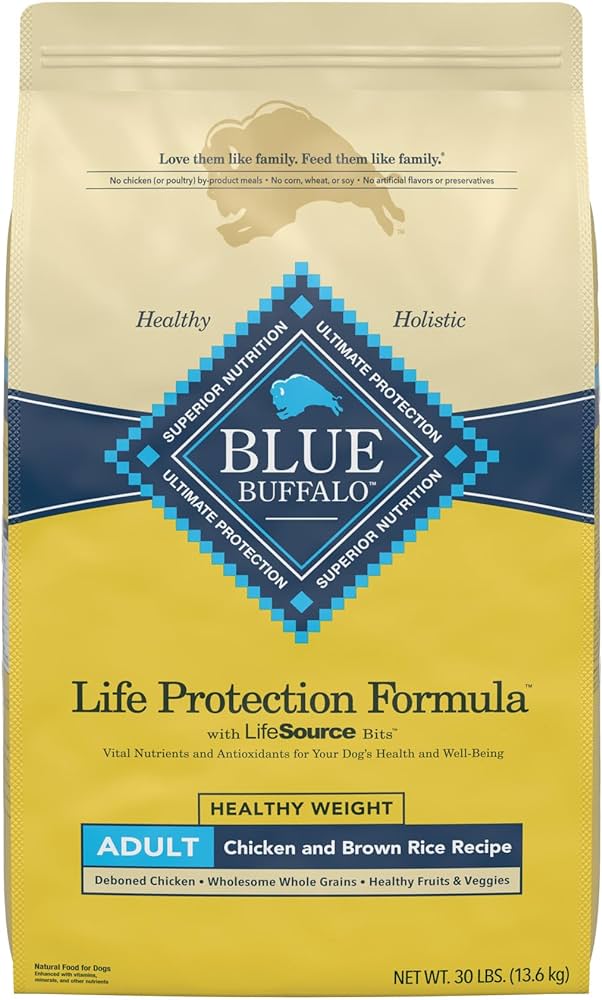 Blue Buffalo Adult Healthy Weight, Chicken & Brown Rice Dry Dog Food ...